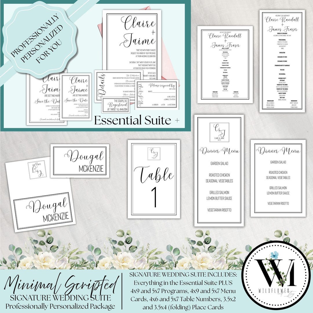Minimal Scripted Elegant Signature Wedding Suite | Professionally ...