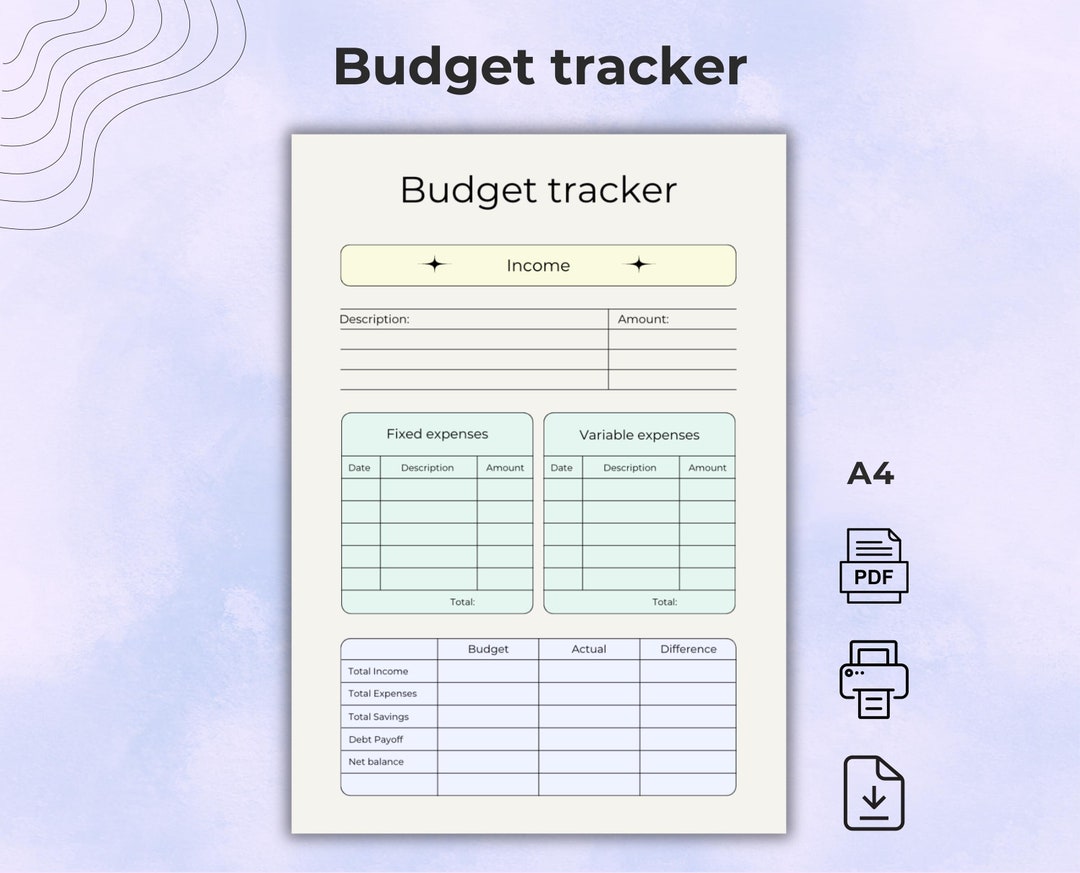 Budget Planner, Printable Personal Finance Planner, Monthly Weekly ...
