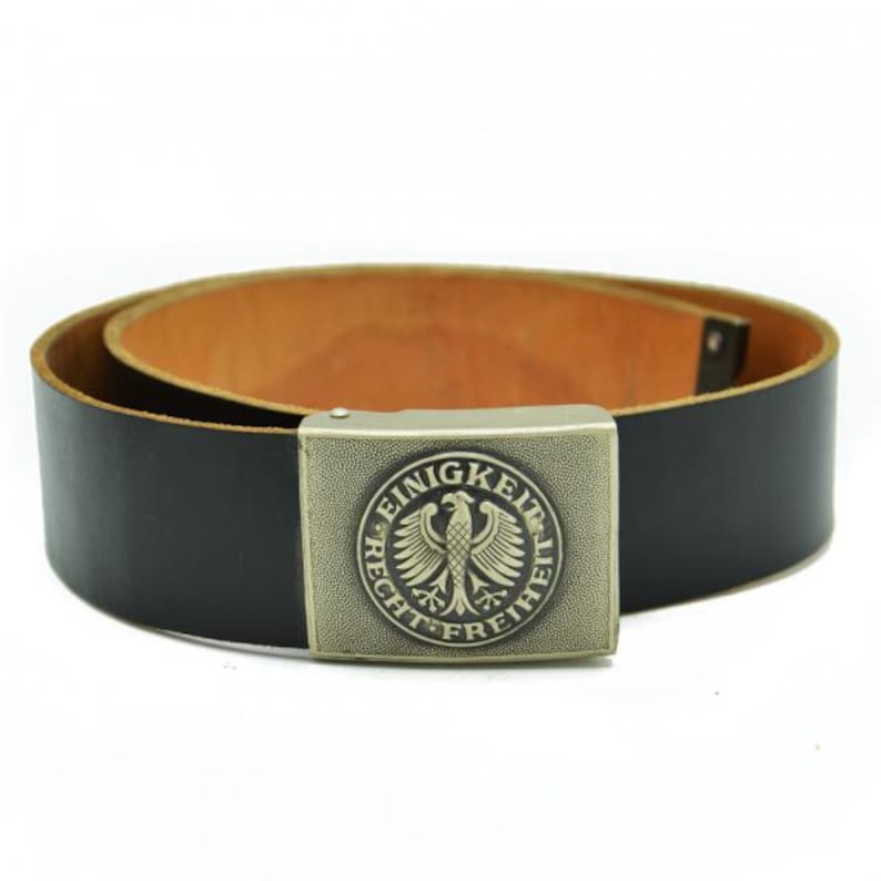 Bundeswehr Leather Belt With Metal Buckle - Original Military Belt of ...