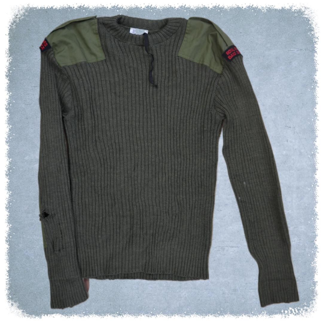 British Military NATO Jumper, Royal Marine, Grade II - Green, 80% Wool ...