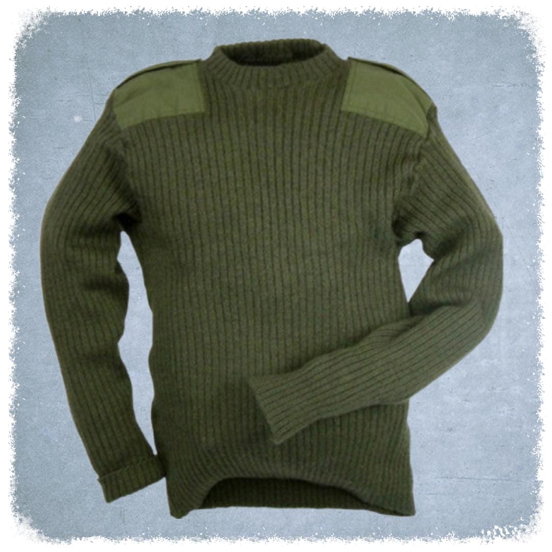British Military NATO Jumper, Grade II - Green, 80% Wool, Elastic, With ...