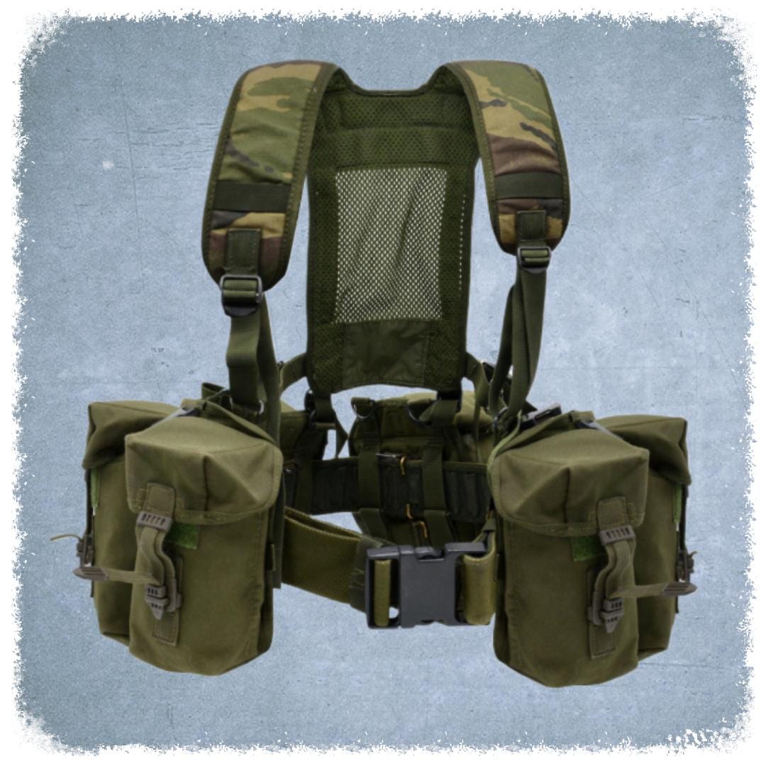 British Army Tactical Chest Rig Olive Yoke DPM, 4 Pouches, Adjustable ...
