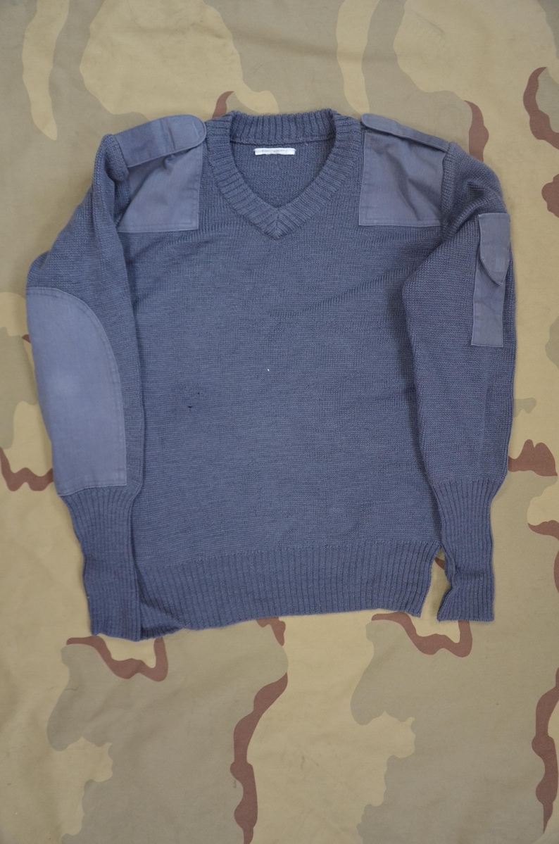 Original RAF V-neck Military Sweater Grade II 80% Wool, Reinforced ...