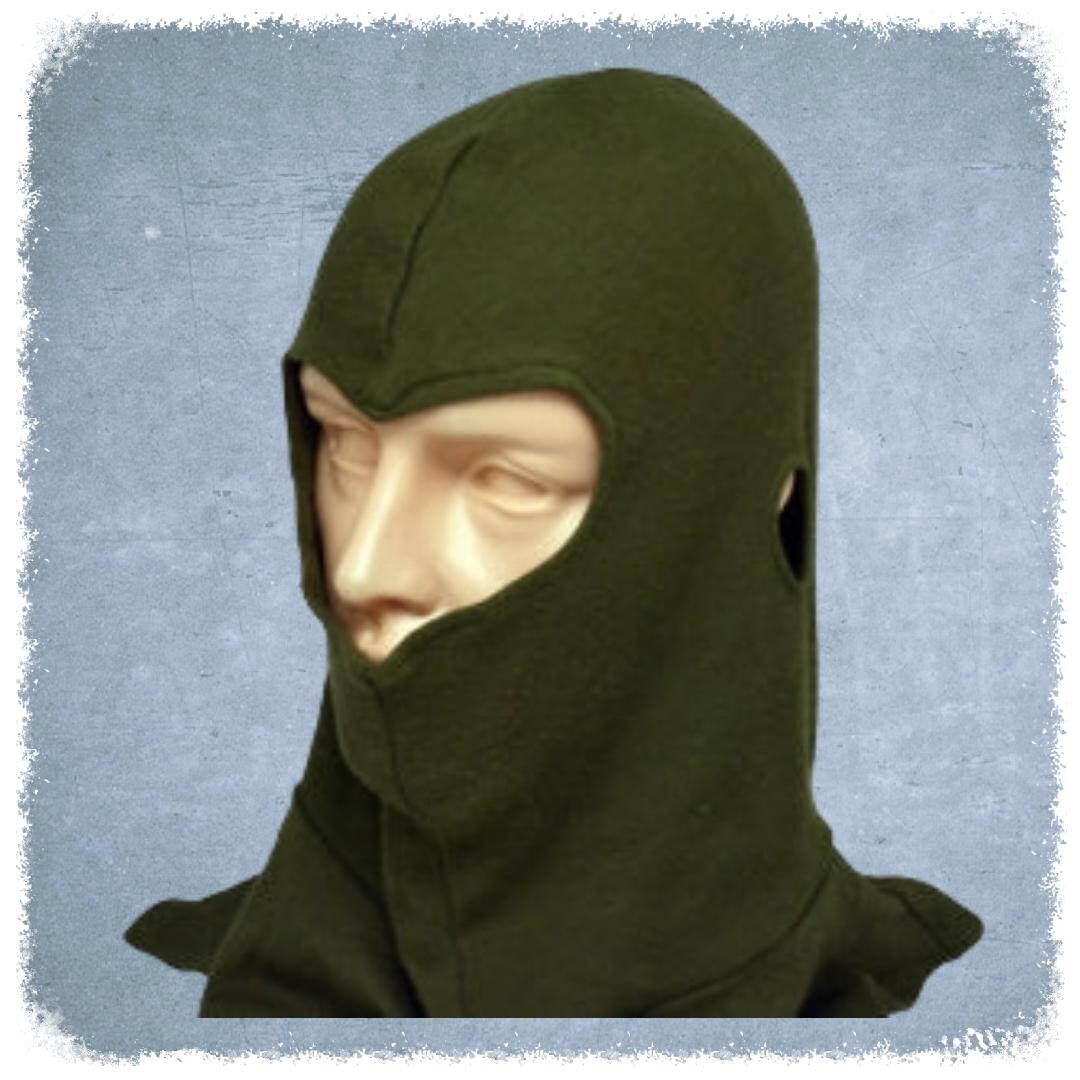 AFV Hood Tanker Balaclava - Olive, Cold and Wind Protection, Ear Holes ...