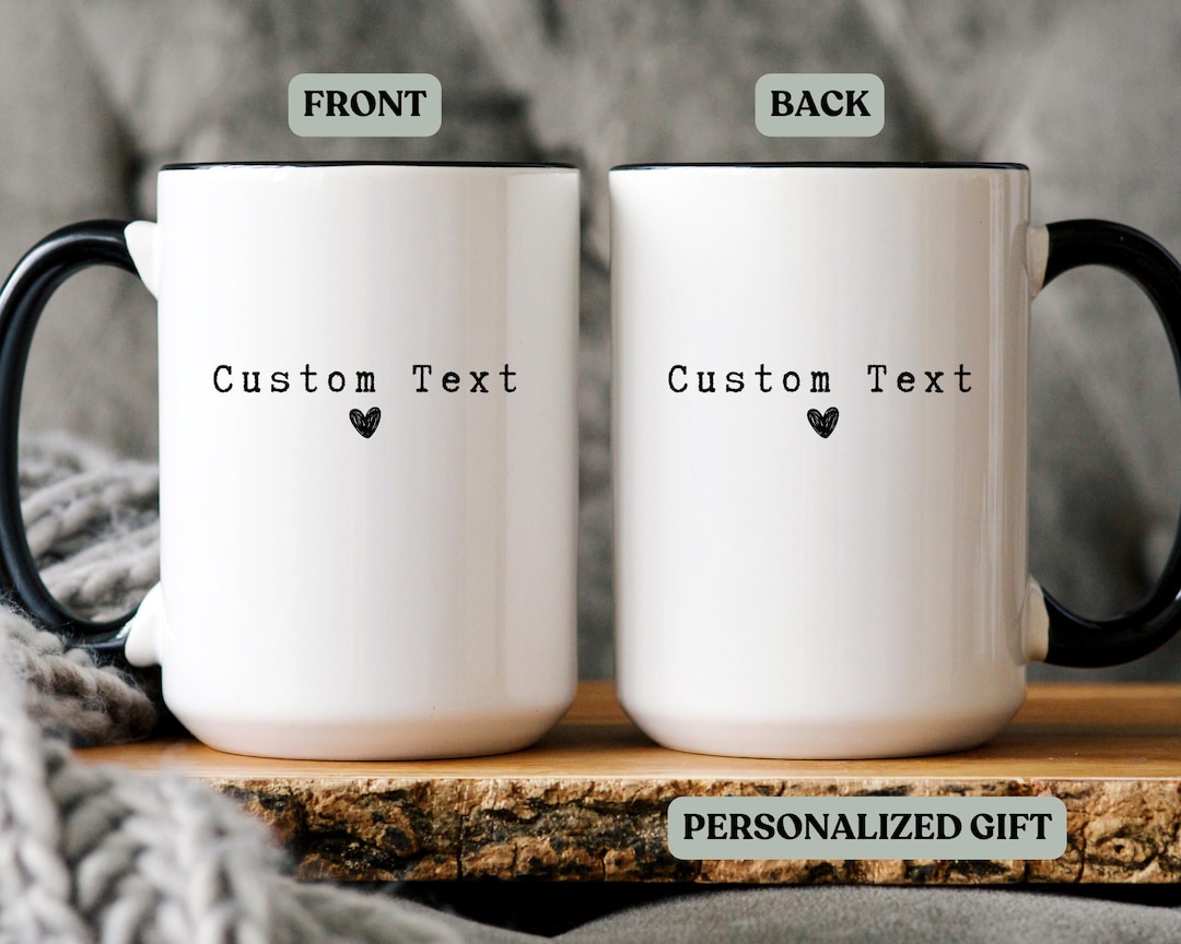 Custom Coffee Mug, Personalized Cups With Text and Photo, Personalized ...
