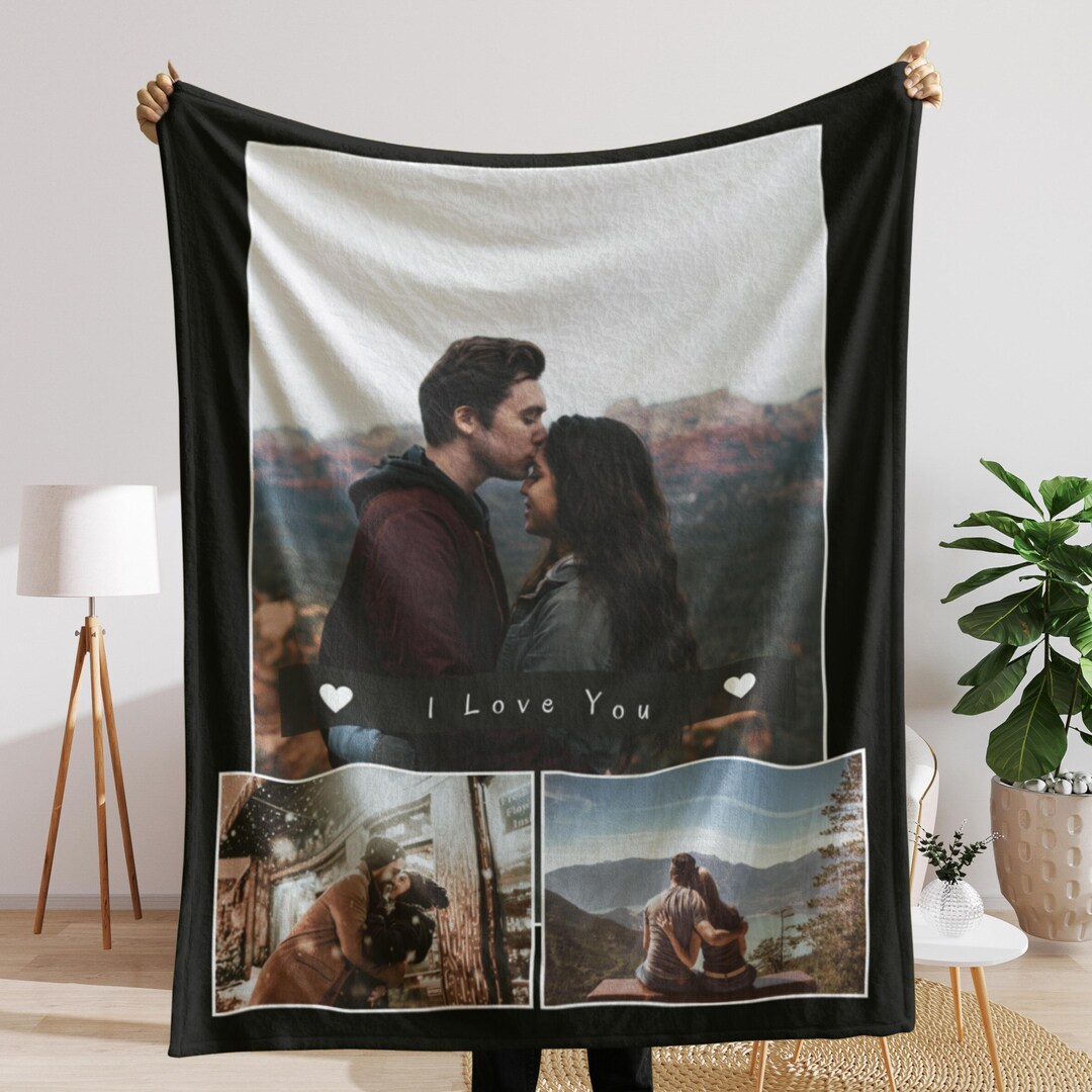 Personalized Couples Blanket, Couples Photo Collage Blanket, Custom ...