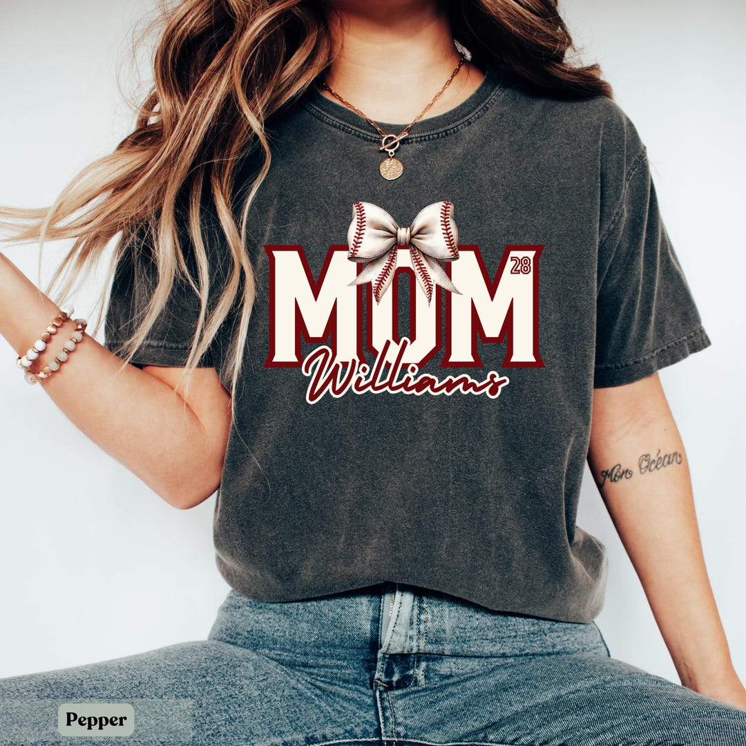 Custom Baseball Mom Shirt, Custom Baseball Number Shirt Personalized ...