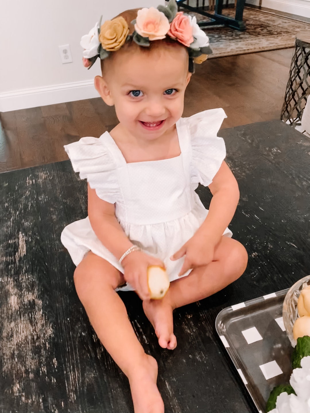 White Bubble Romper, Newborn Baby Toddler White Romper, Christening ...