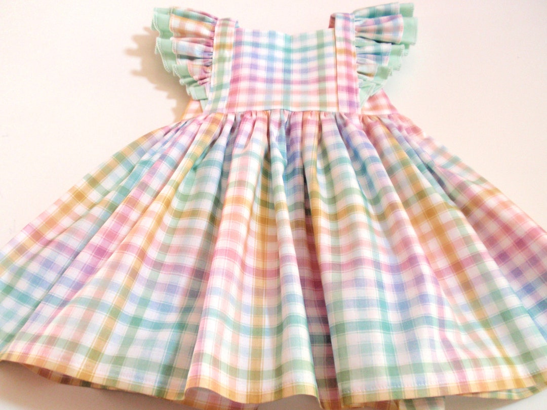 Girls Spring Pastel Plaid Dress, Toddler Pastel Plaid Dress, Easter ...
