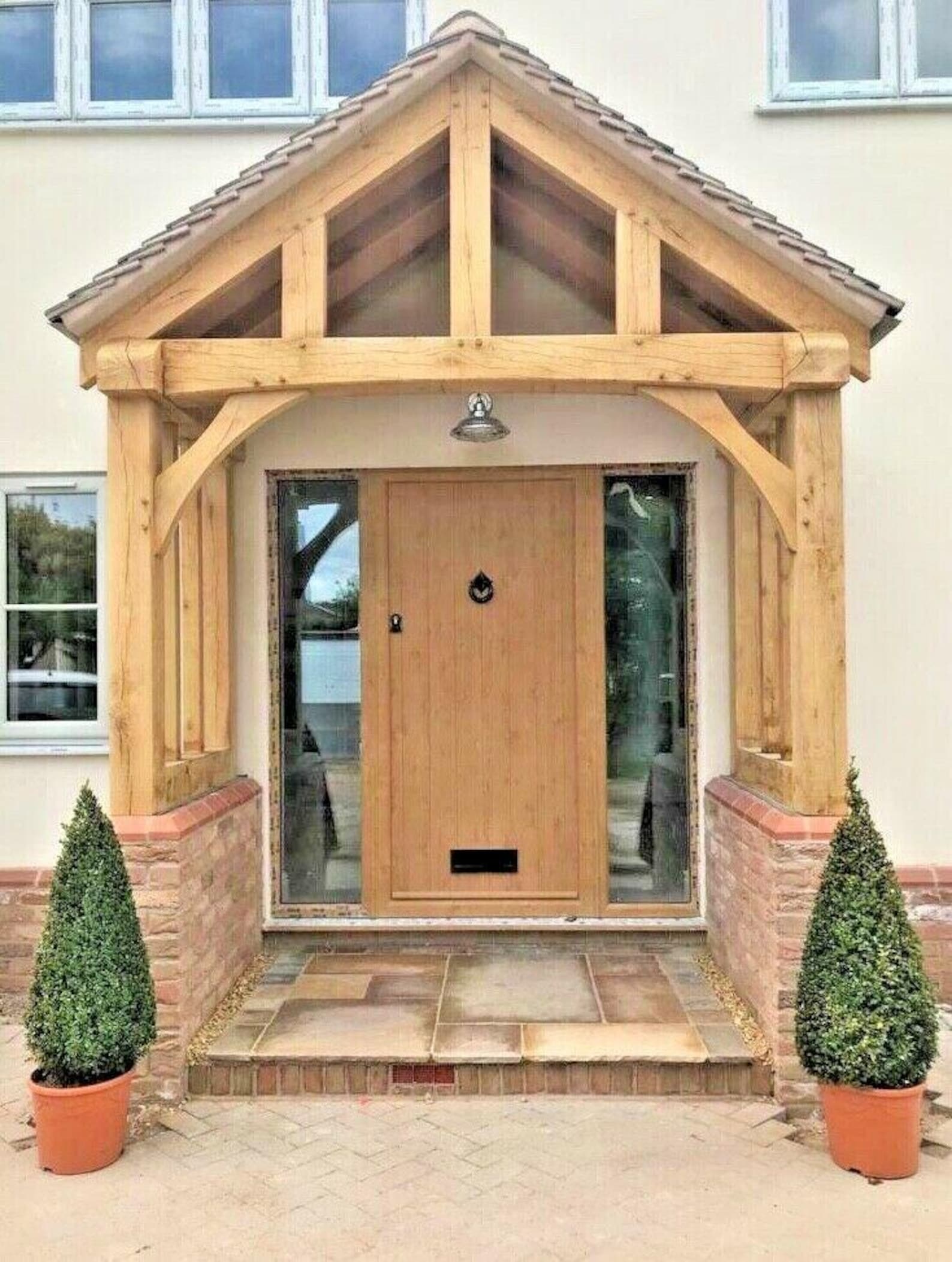 Handmade Solid Oak Porch Canopy Kit - the Broadway - 1200mm Depth - Etsy UK