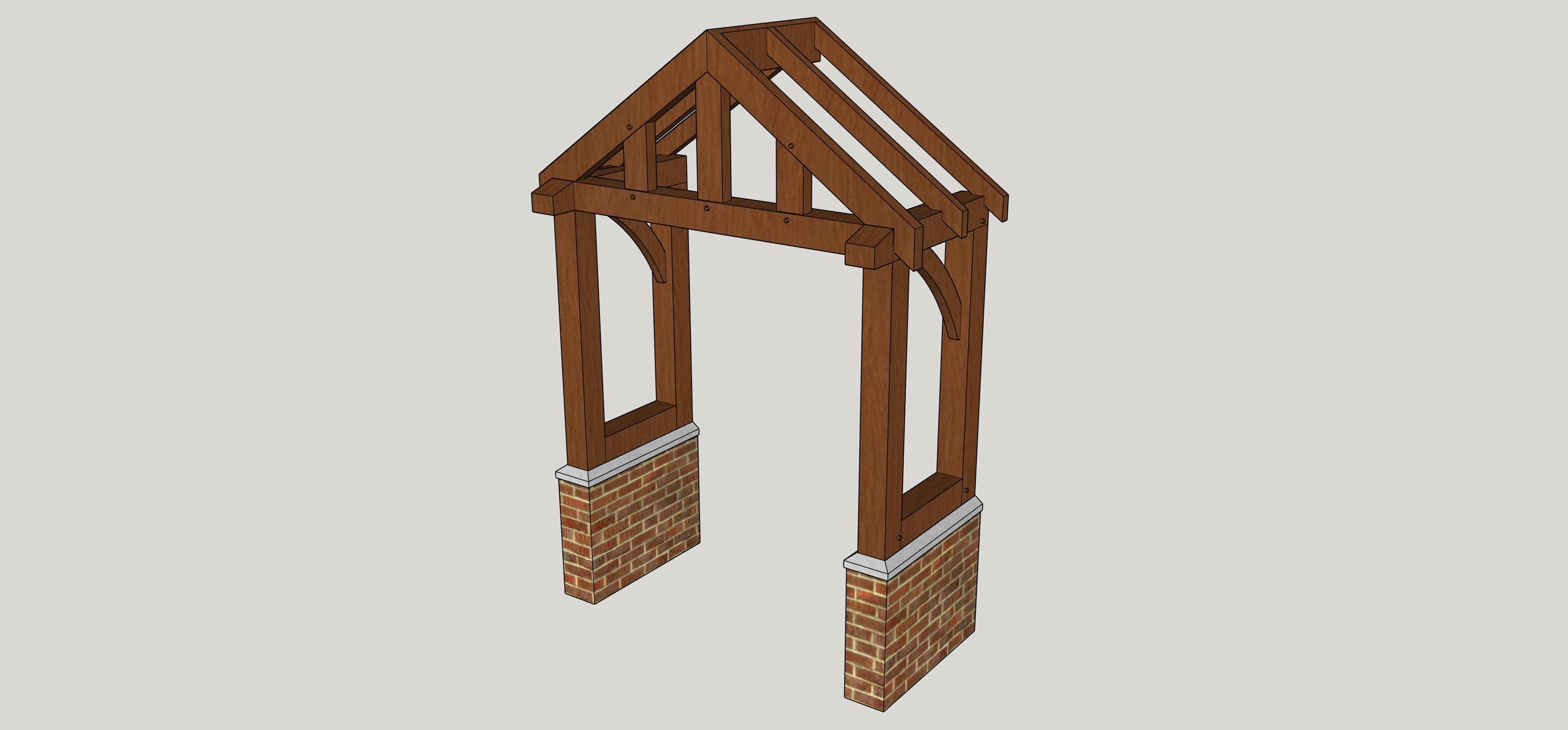 Handcrafted Solid Oak Porch Canopy Kit: 2000mm Wide, Semi-built - Etsy UK