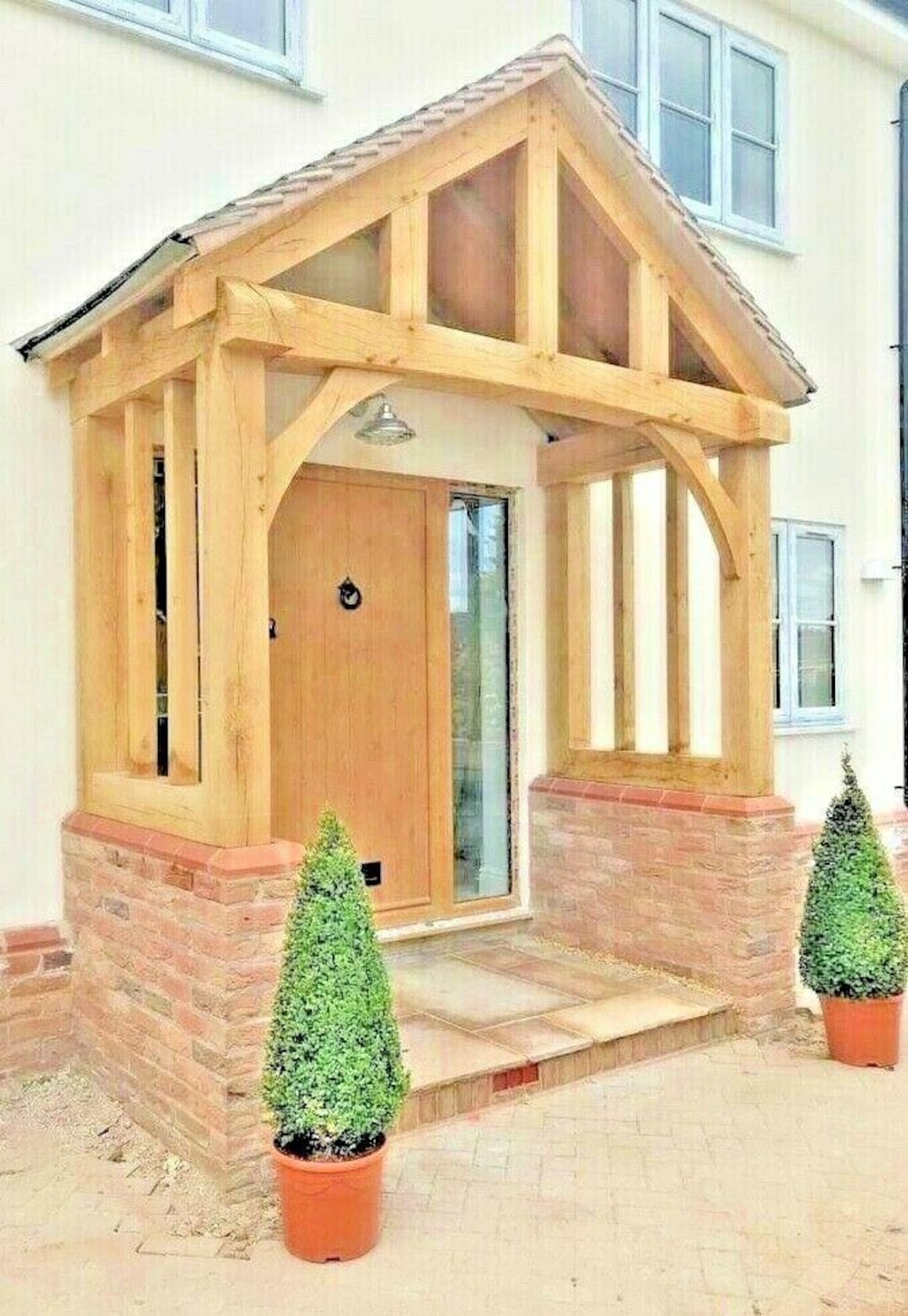 Handmade Solid Oak Porch Canopy Kit - the Broadway - 1200mm Depth - Etsy UK
