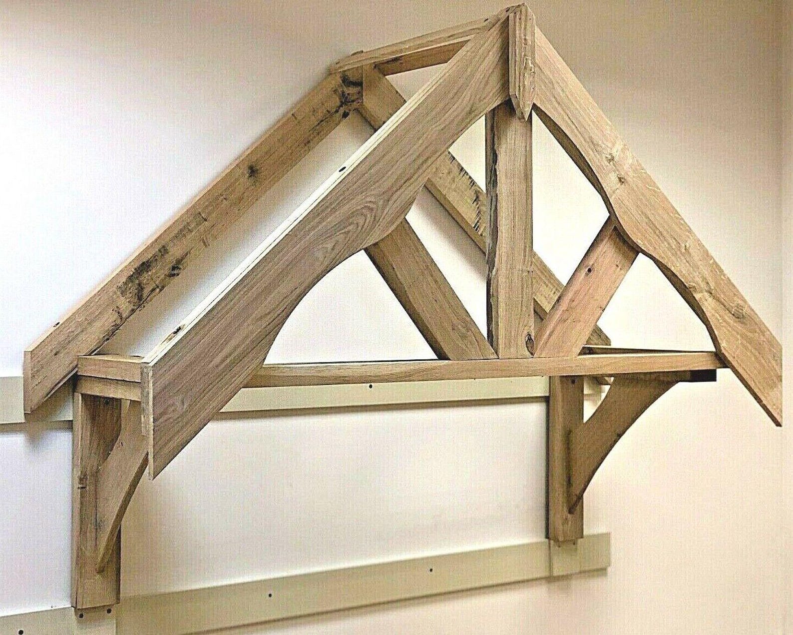 Pre Assembled Solid Oak Canopy Porch Kit - Wall Mounted Including ...
