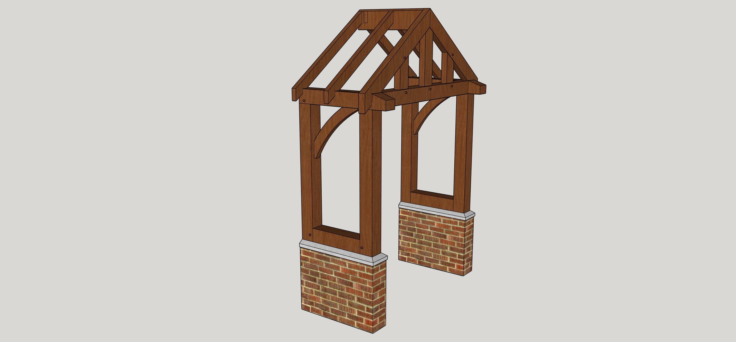 Solid Oak Porch Canopy Kit: Chunky 2200mm Entrance - Etsy UK