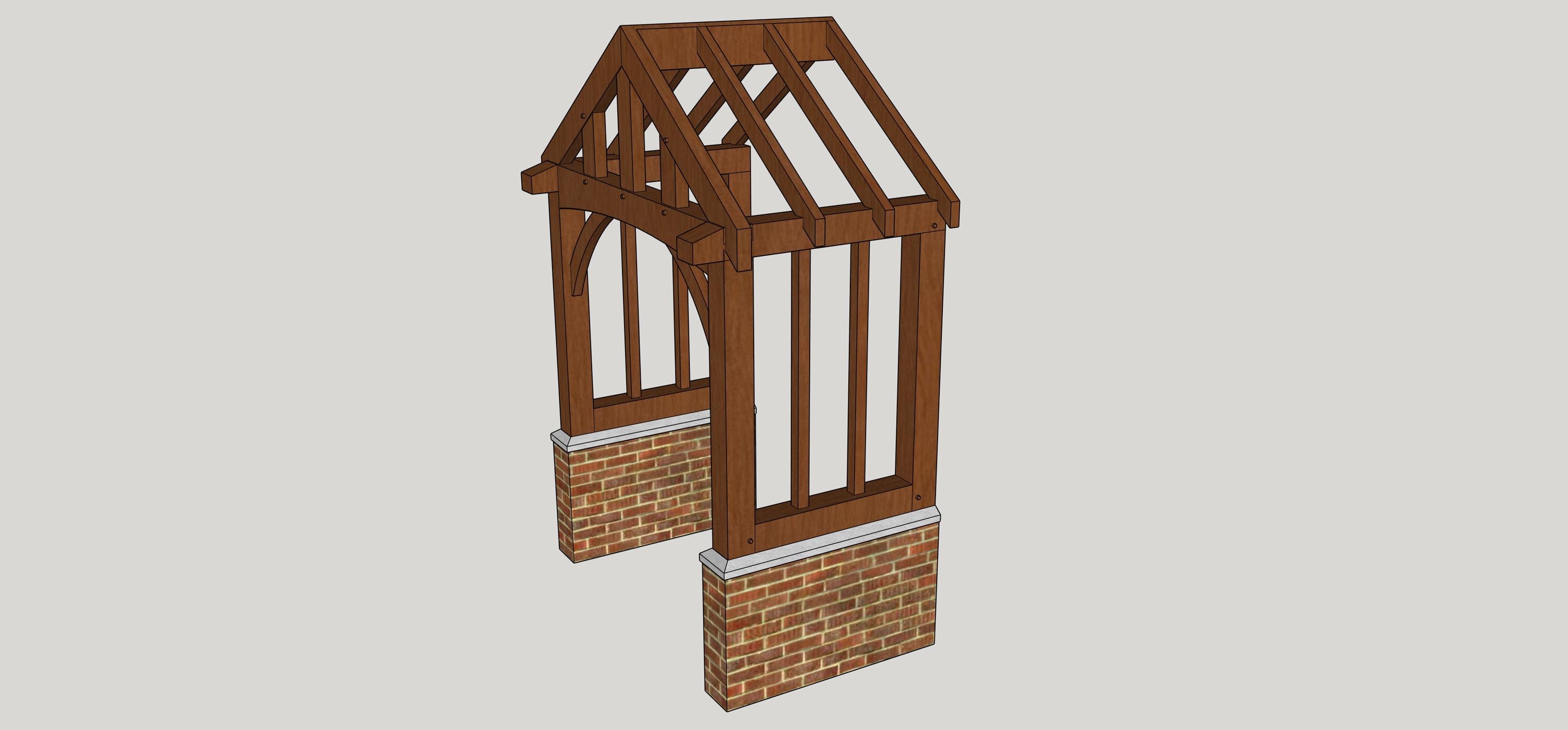 Handmade Solid Oak Porch Canopy Kit - the Broadway - 1200mm Depth - Etsy UK