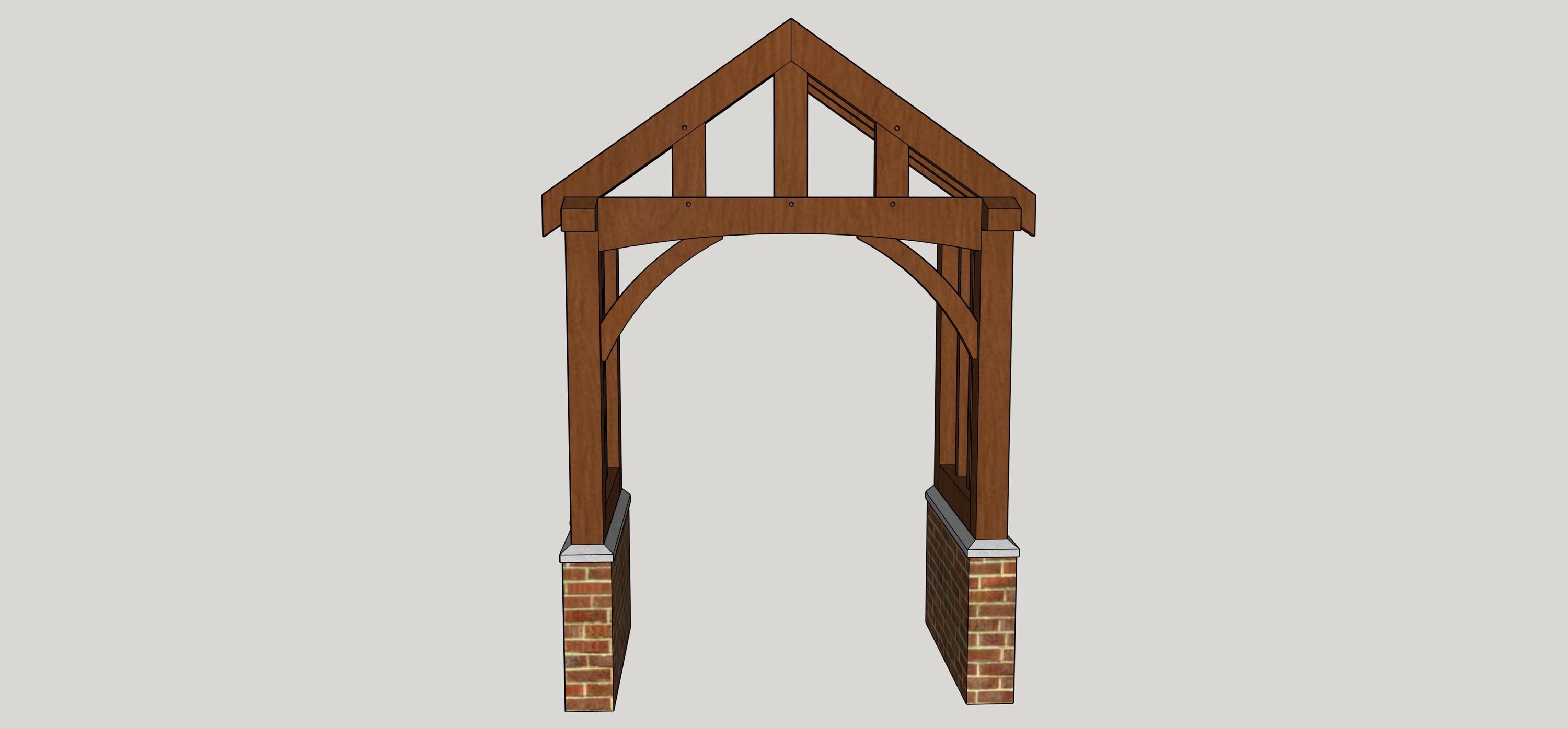 Handmade Solid Oak Porch Canopy Kit - the Broadway - 1200mm Depth - Etsy UK