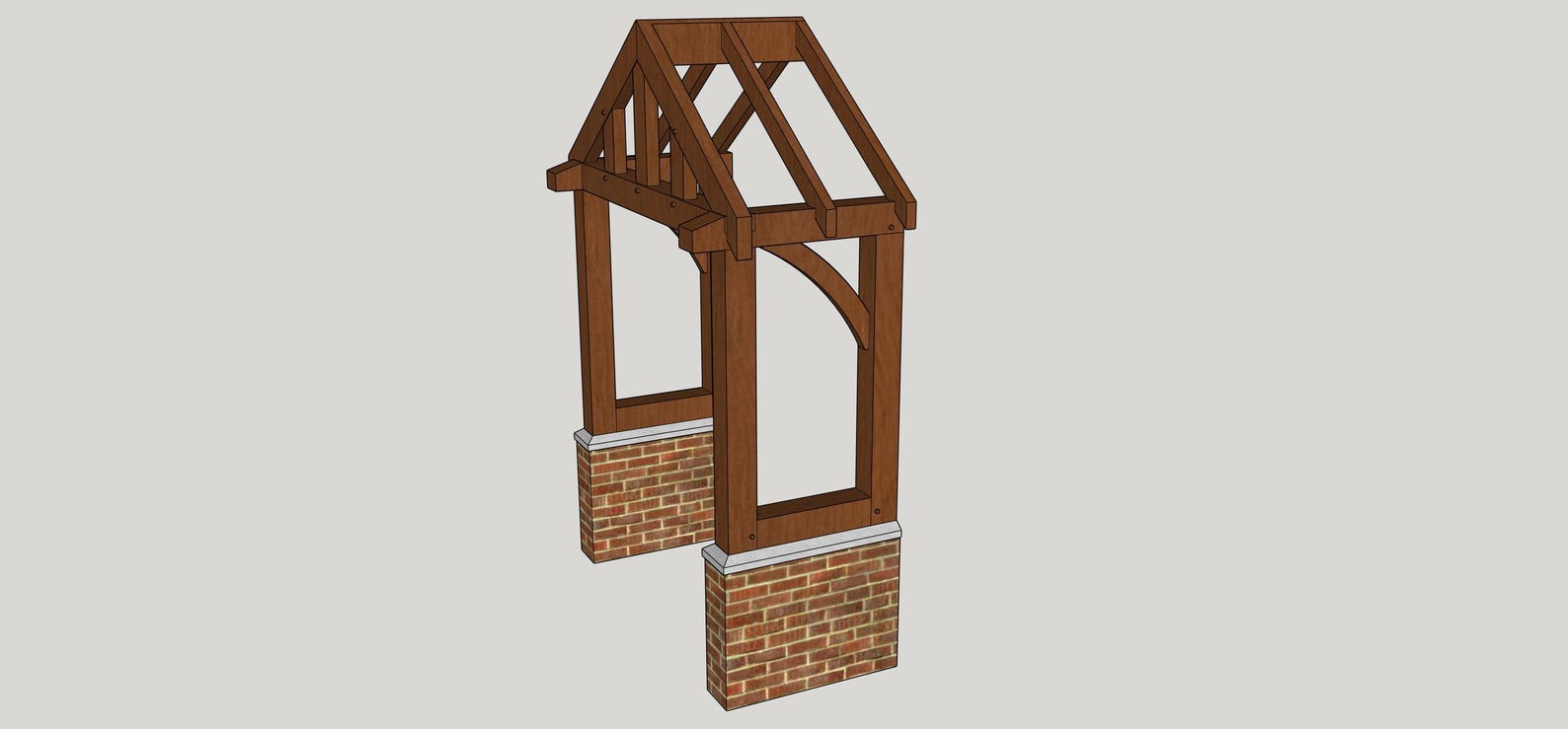 Handcrafted Solid Oak Porch Canopy Kit: 2000mm Wide, Semi-built - Etsy UK