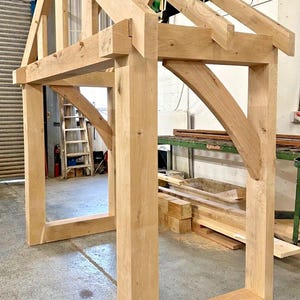Handcrafted Solid Oak Porch Canopy Kit: 2000mm Wide, Semi-built - Etsy UK