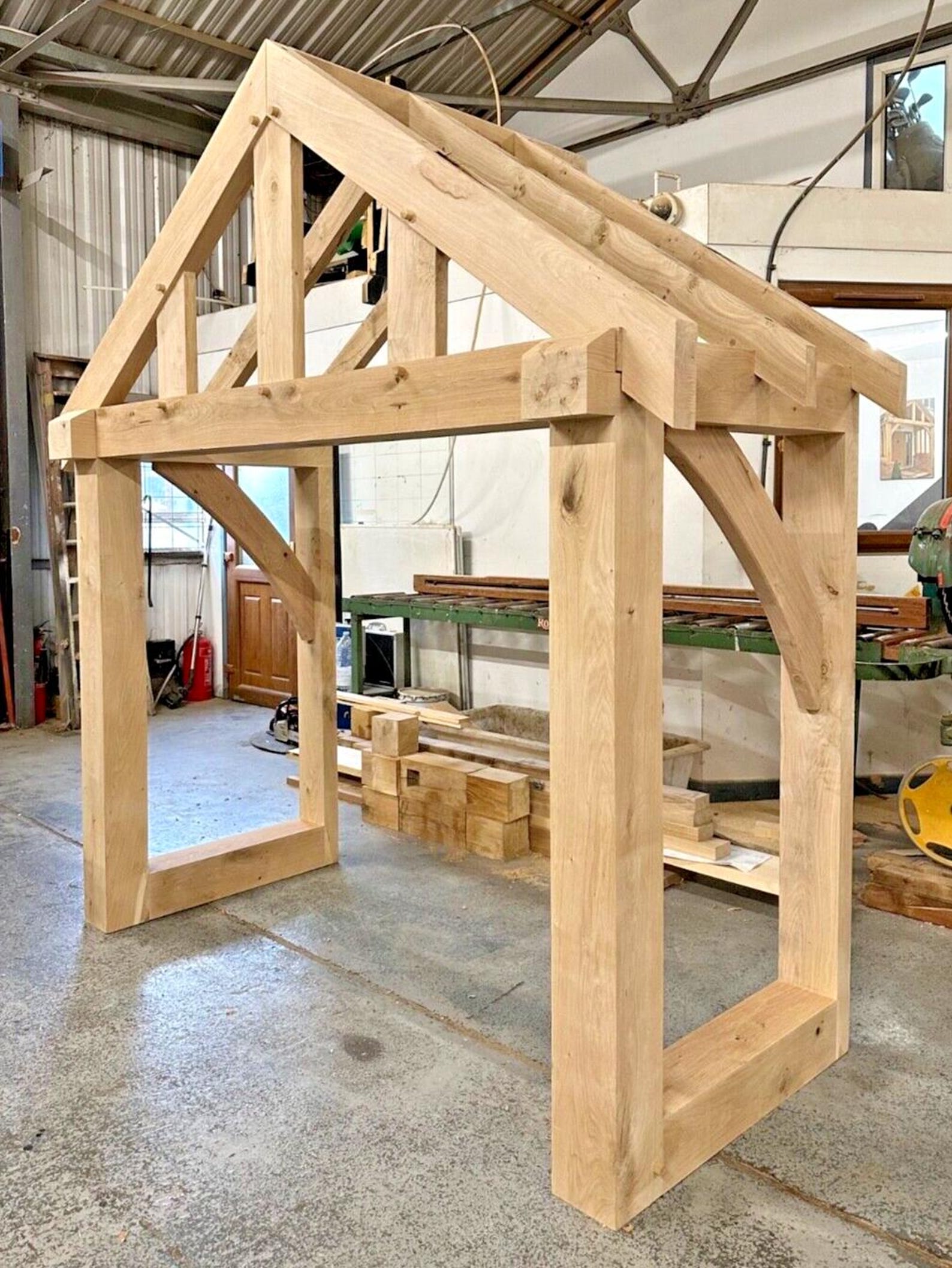 Handcrafted Solid Oak Porch Canopy Kit: 2000mm Wide, Semi-built - Etsy UK