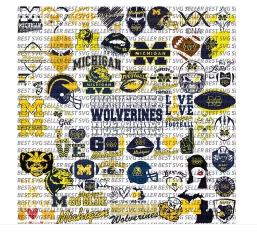 15 Wolverines SVG, Basketball SVG, Michigan, Football SVG, Collage ...