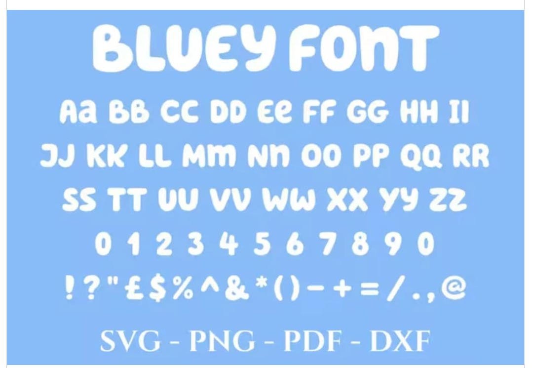 Bluey Font Svg, Svg Fonts, Cartoon Svg, Cartoon Fonts, Dogs Font, Dogs ...