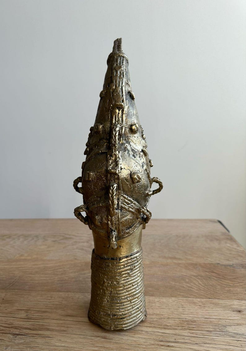 Handcrafted African Brass Head Satue - Unique Tribal Art Sculpture - Etsy