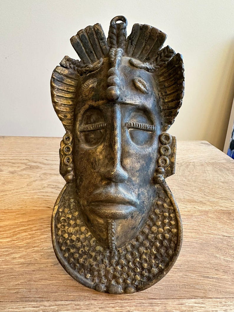Benin Bronze Mask – African Art Masterpiece - Etsy