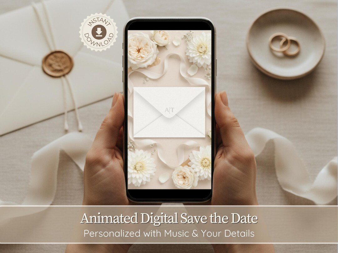 Animated Save the Date Video With Envelope Animation and Music - Etsy