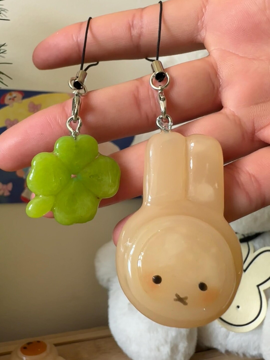 Miffy Inspired Bunny Swirl Keychain Phone Charm - Etsy