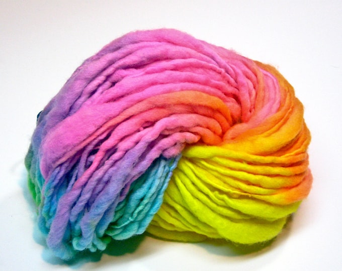 Super Bulky Handpainted and Handspun Rainbow Yarn in Merino - Etsy