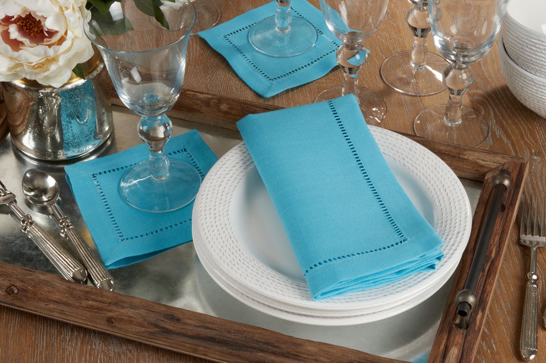Turquoise No Iron Monogrammed Napkins, a Great Gift, Monogrammed in ...
