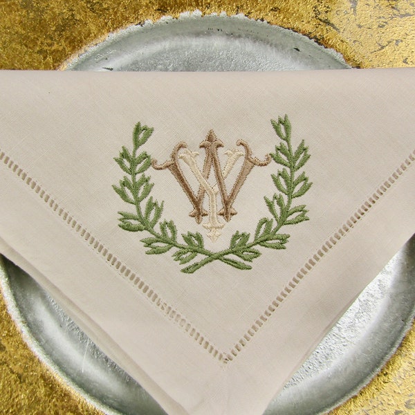 Monogrammed Linen Napkins - Etsy
