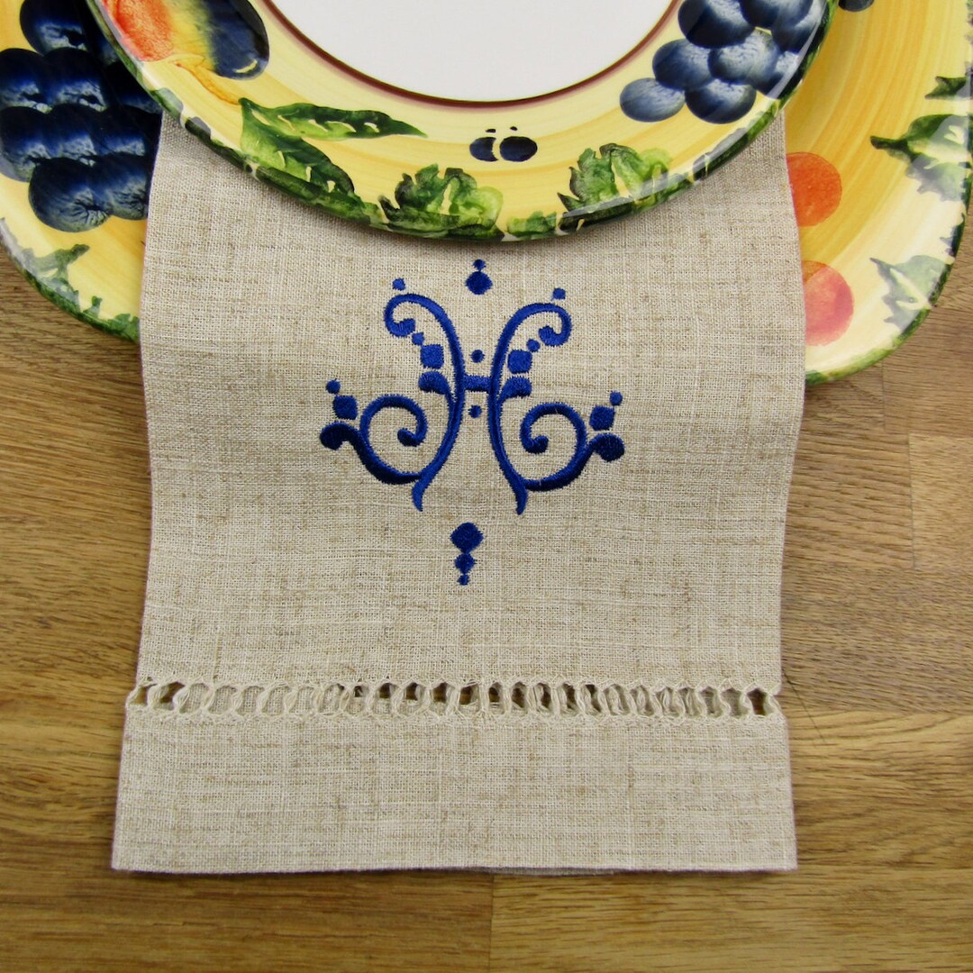 4 Monogrammed No Iron Linen Napkins, Monogrammed Linen Napkins ...