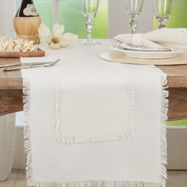 White Table Runner Fringe - Etsy