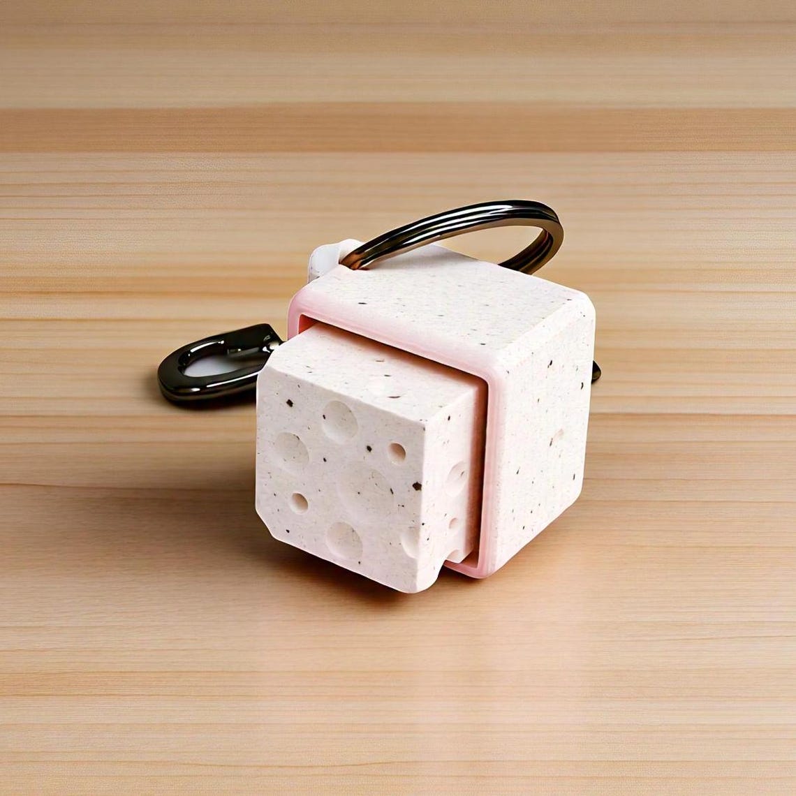 Cheese Clicker Fidget Toy on Key Ring - Etsy