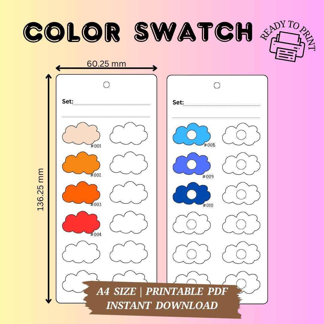 Marker Swatch Blank Color Chart | Minimalist Printable Color Swatch ...