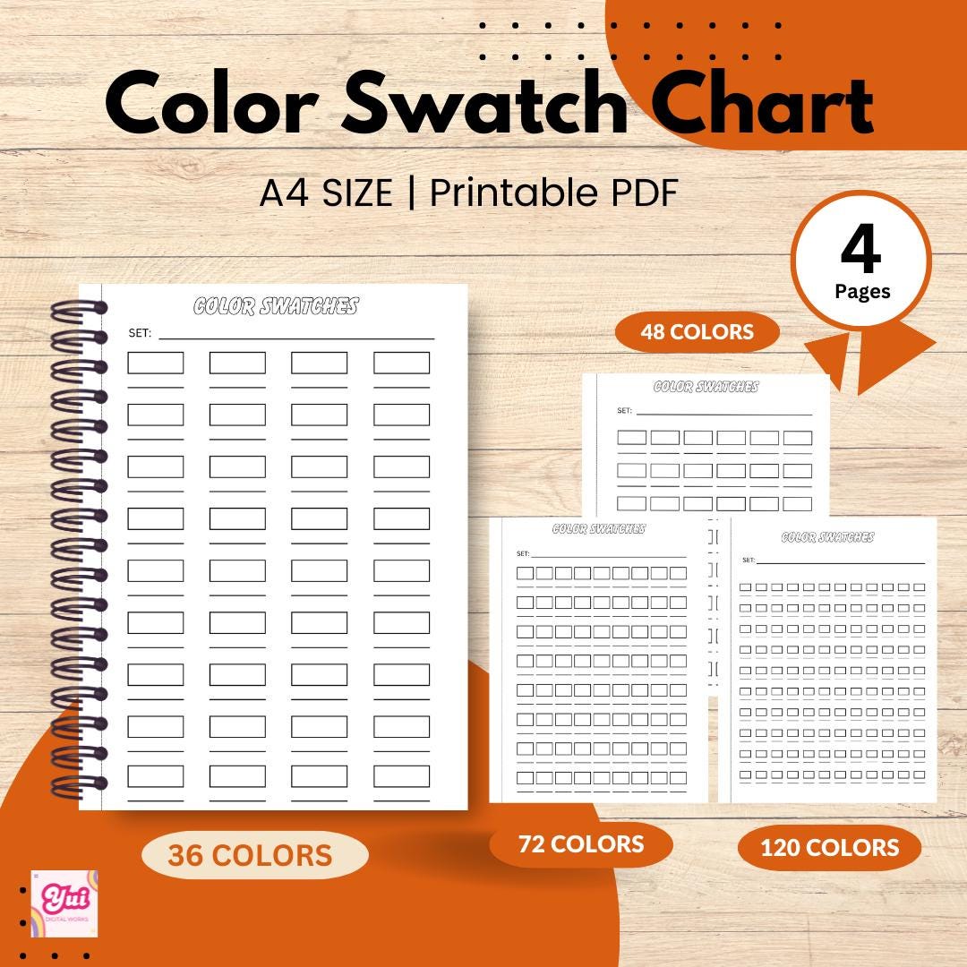 Color Swatch Chart, Color Swatch Sheets PDF, Alcohol Markers, Coloring ...