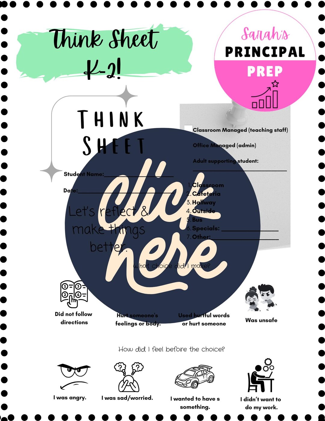 Think Sheet Template for K-2 - Etsy
