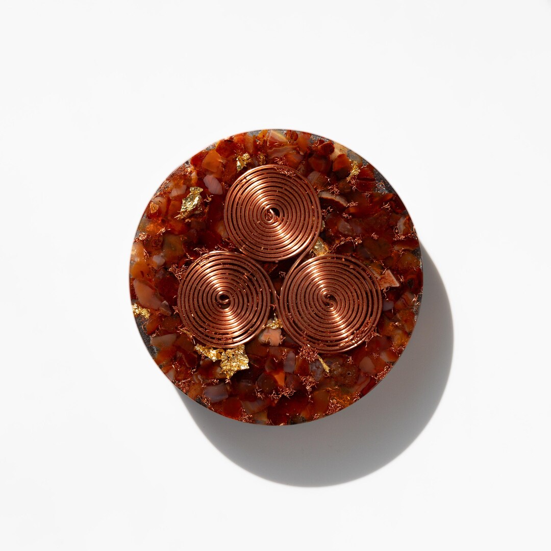 Carnelian Orgonite Plate – Root Chakra, Creativity & Energy Boost ...