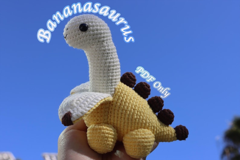 Bananasaurus Crochet Patterns, Amigurumi Dinosaur Pattern, Crochet Food ...