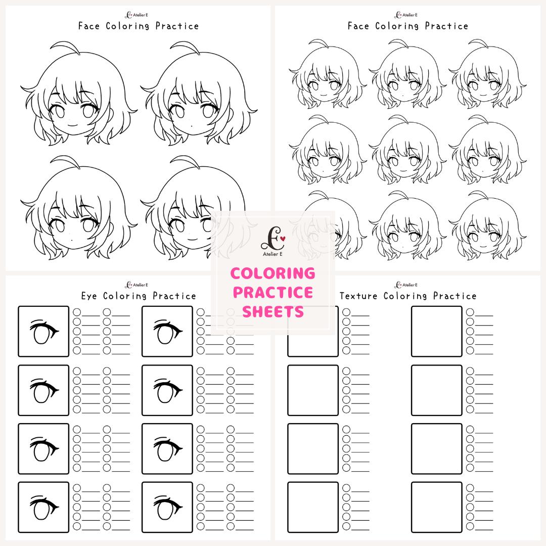 Coloring Practice Sheets Digital Download PDF - Etsy