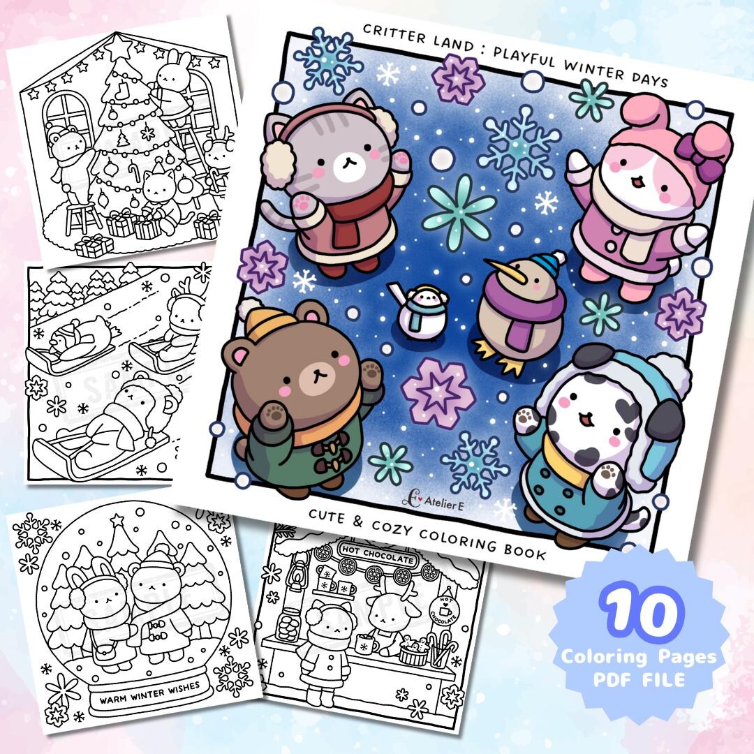 Critter Land : Playful Winter Days – Mini Set (10 Pages) - Etsy