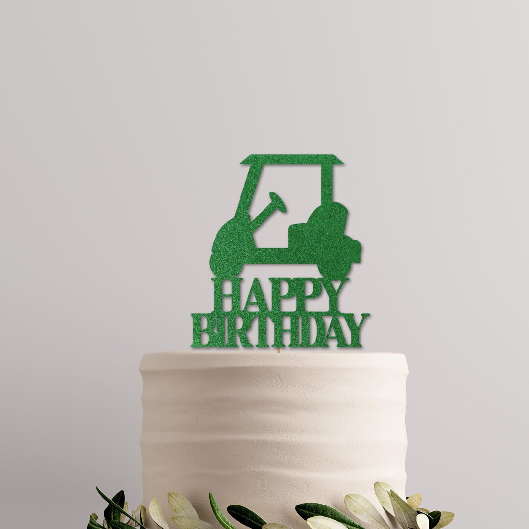 Golf Cart Cake Topper, Golfer Birthday Party Decorations, Golfing Theme ...