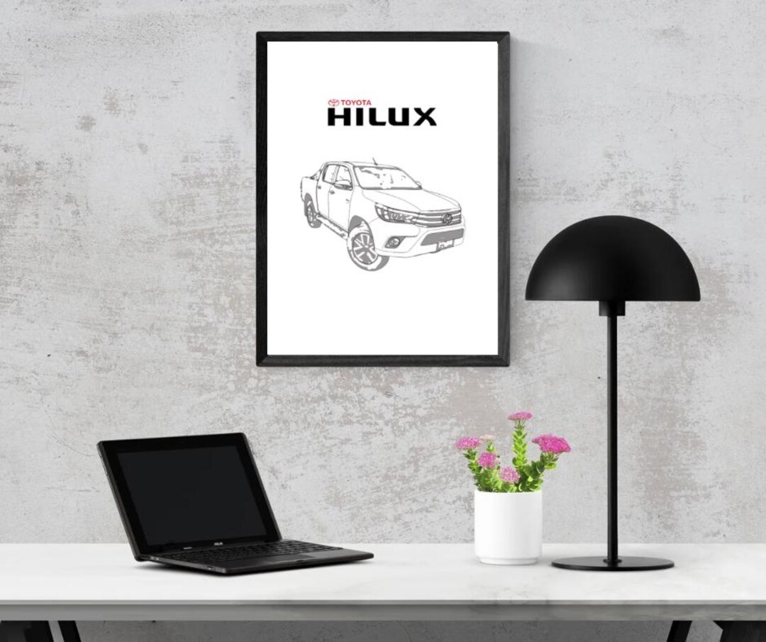 Toyota Hilux Poster Print Man Cave Decor Garage Wall Art Car Minimal ...