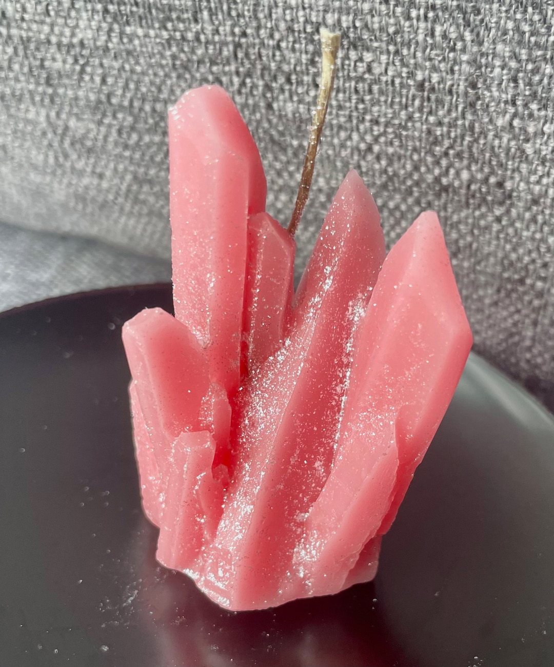 Crystal Cluster Candle beeswax and hemp set of 3 - Etsy.de