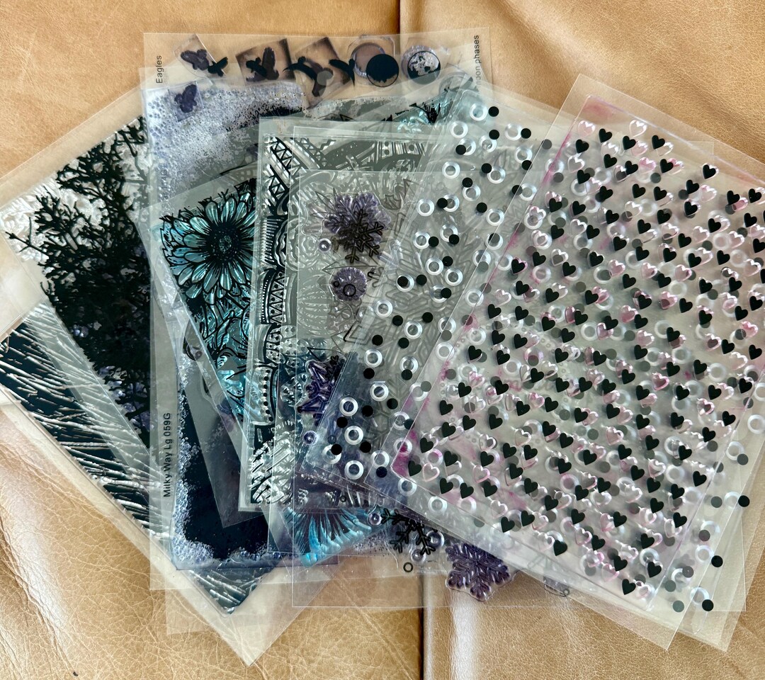 Large Set of Background Cling Stamps – 10 Detailed Designs for Paper ...