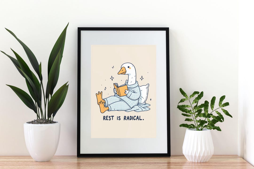 Rest is Radical – Funny Goose Wall Art – Digital Motivational Print for ...