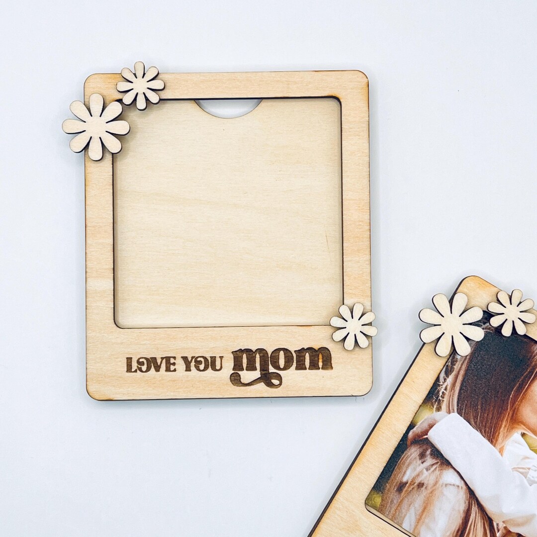 Wooden Polaroid Photo Frame for Mom – Fridge Magnet Picture Frame ...