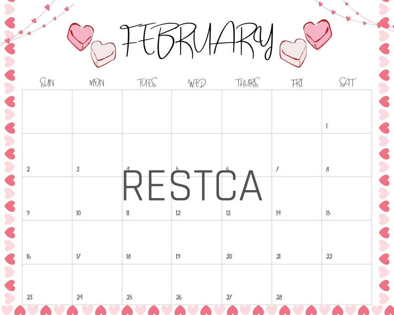 2025 February Downloadable Canadian Holiday Calendar - Etsy