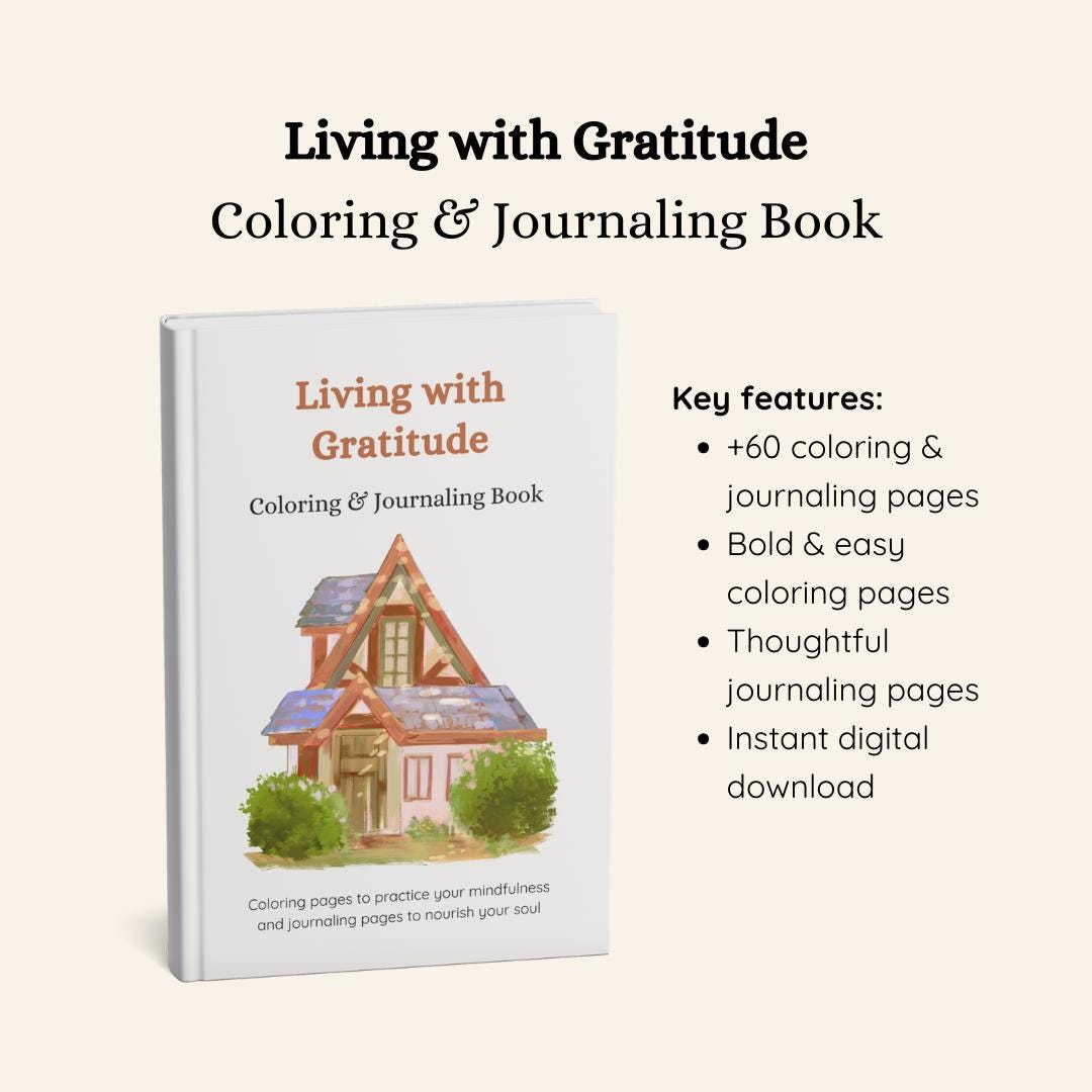 Living With Gratitude: Coloring & Journaling Book | 70+ Pages ...